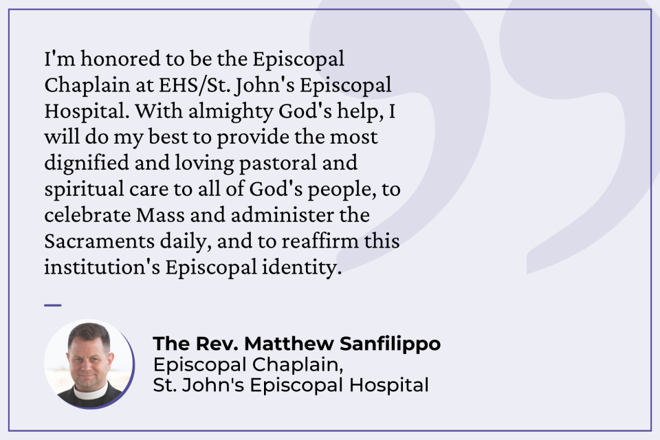 The Rt. Rev. Lawrence Provenzano Appoints the Rev. Matthew Sanfilippo ...